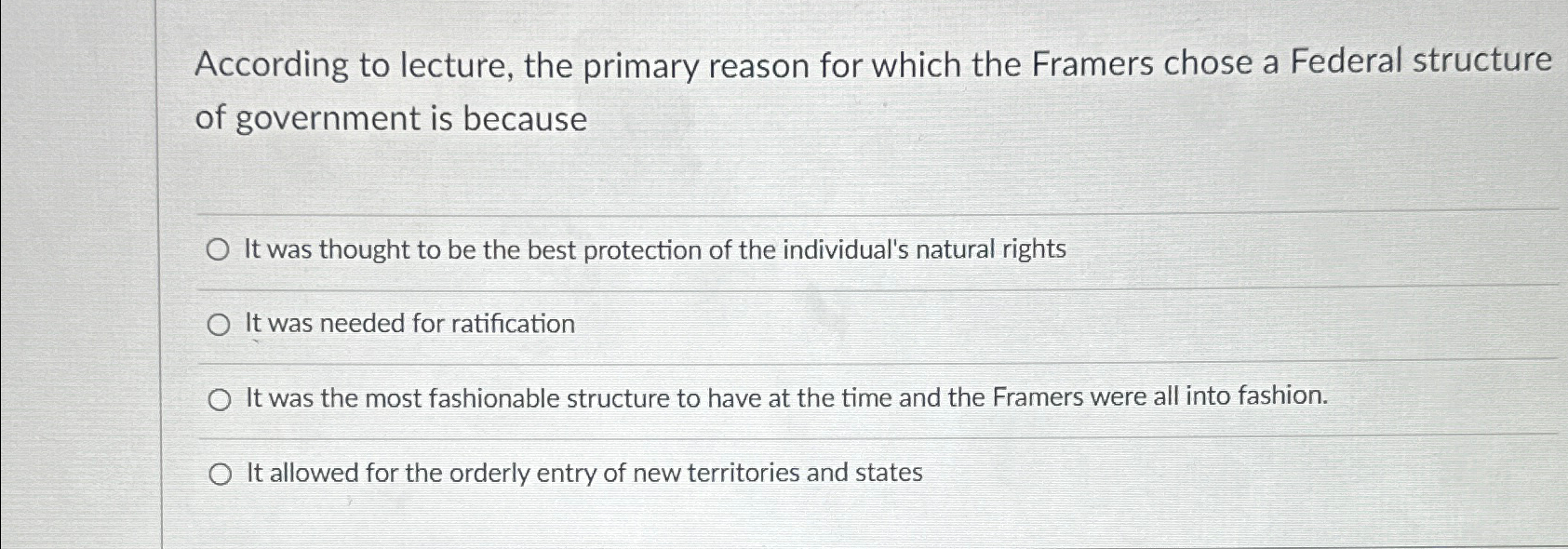 Solved According to lecture, the primary reason for which | Chegg.com