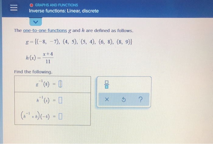 Solved Ographs And Functions Inverse Functions Linear 2533