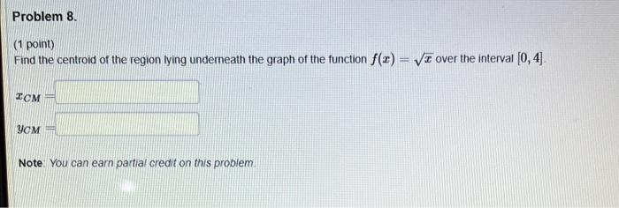 Solved (1 point) Find the centroid of the region lying | Chegg.com