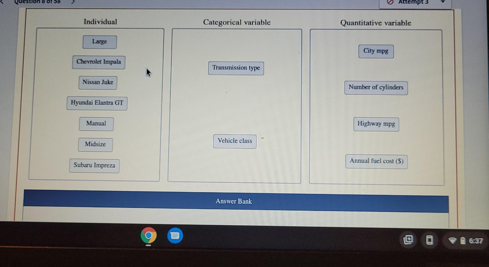 Solved Attempt 3 Individual Categorical variable | Chegg.com