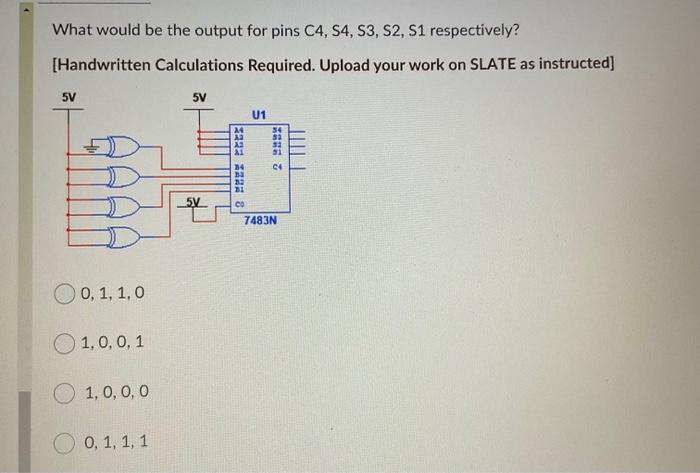 Solved What would be the output for pins C4, S4, S3, S2, S1 | Chegg.com