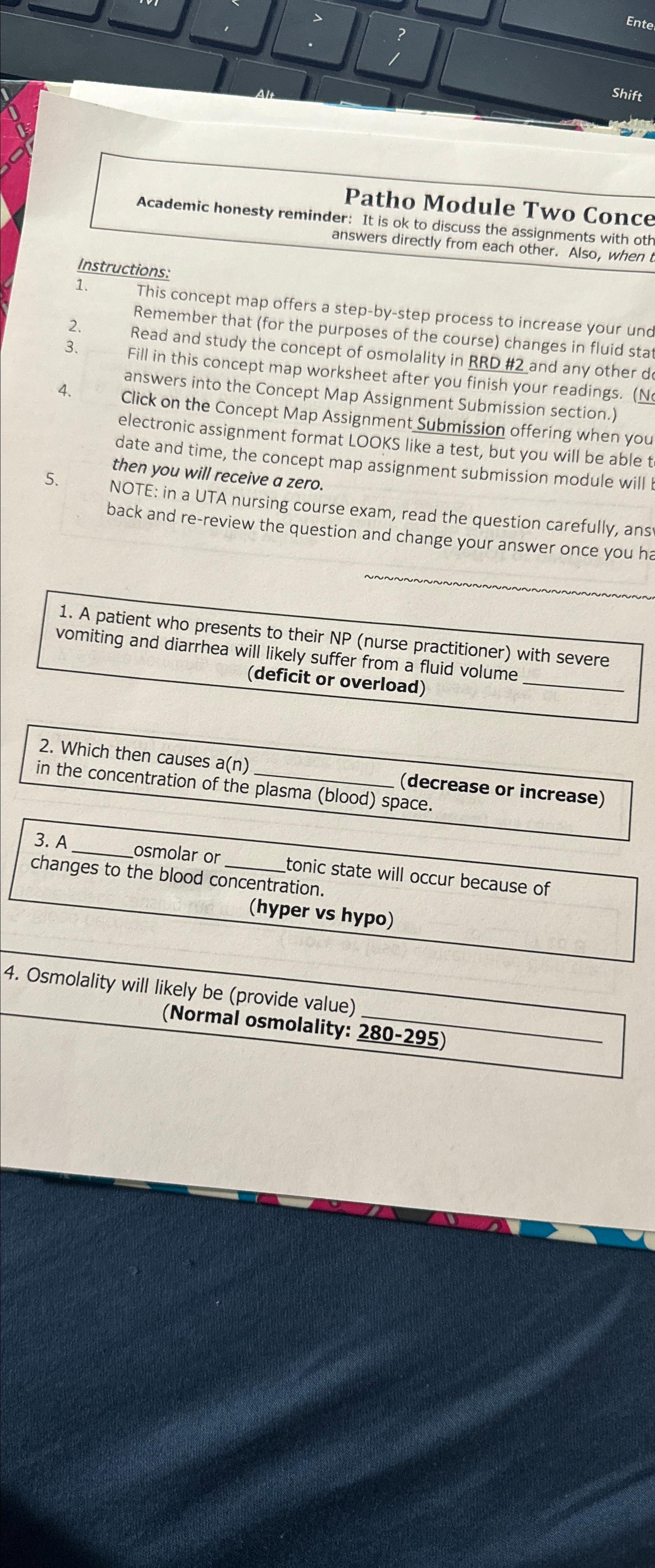 Solved Patho Module Two Conceacademic Honesty Reminder It 1895