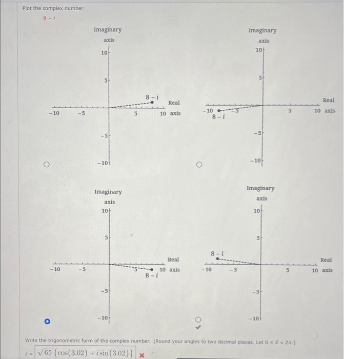 Solved Plot the complex number. Write the trigonometric form | Chegg.com
