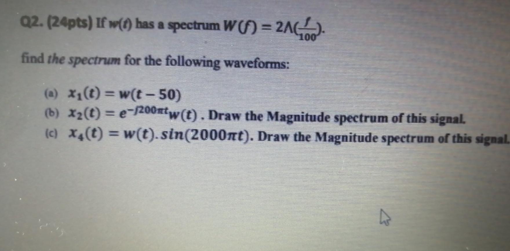 Solved Q1. (28pts) A function generator produces the | Chegg.com