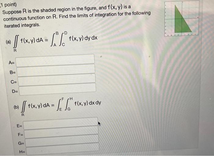Solved Suppose R is the shaded region in the figure, and | Chegg.com