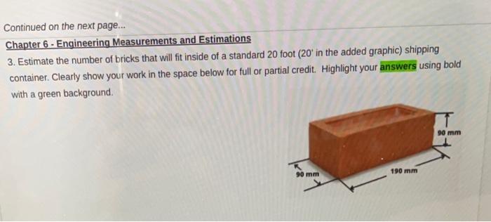 Solved Chapter 6 - Engineering Measurements and Estimations | Chegg.com