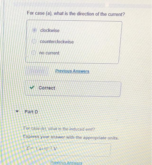Solved Part A-D: [solved]Part E: for case (b) what is the | Chegg.com
