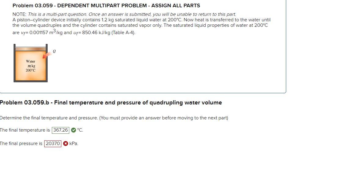 Solved Problem 03.059.b - ﻿Final temperature and pressure of | Chegg.com