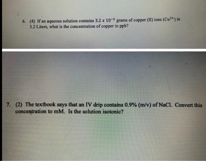 Solved 6. (4) If an aqueous solution contains 3.2 x 10-5 | Chegg.com