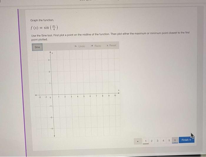Solved Graph the function f(x) = sin() = Use the Sine tool | Chegg.com
