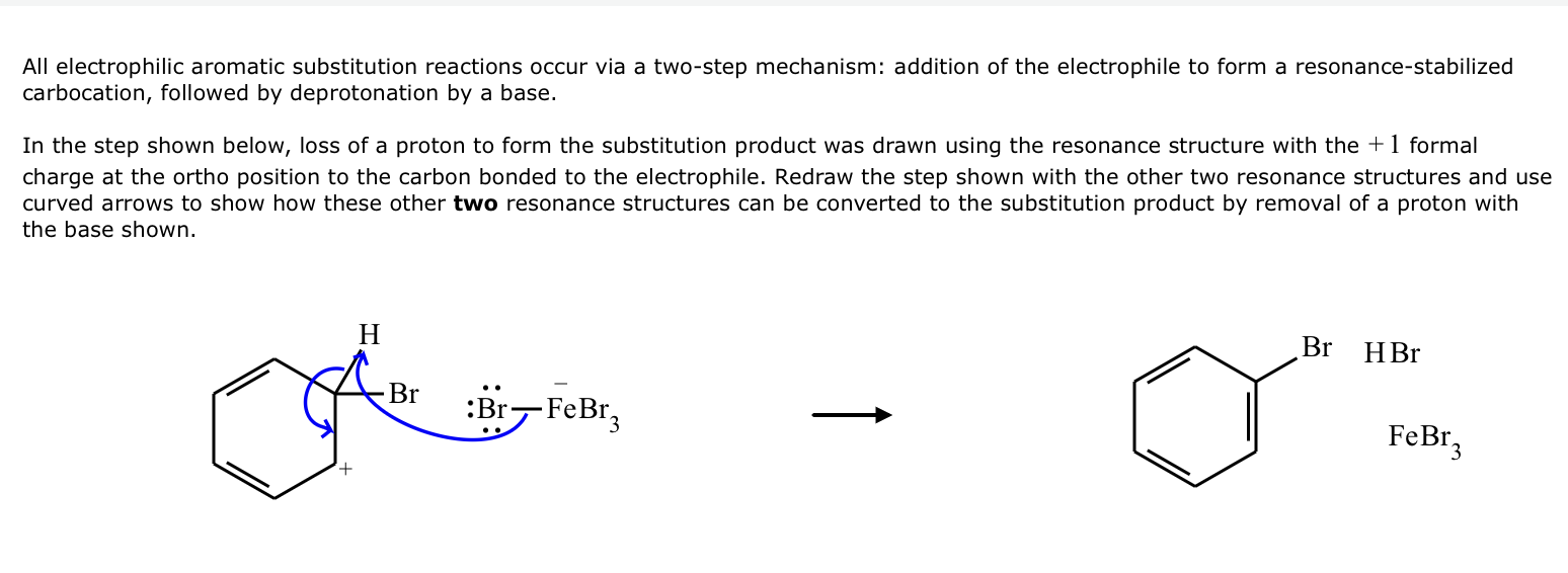 Solved All electrophilic aromatic substitution reactions | Chegg.com
