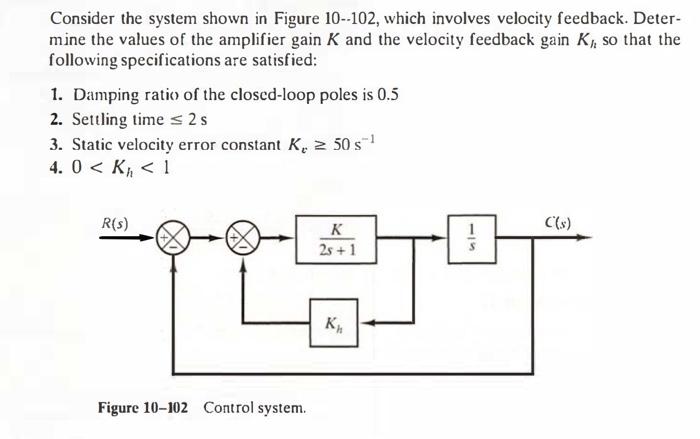 Solved replace the third specification on static velocity | Chegg.com