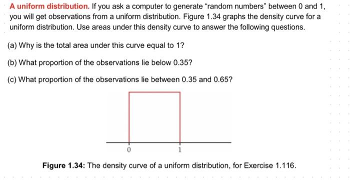 Solved A uniform distribution. If you ask a computer to | Chegg.com