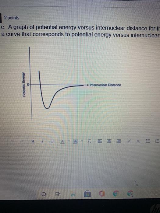 Solved A graph of potential energy versus internuclear | Chegg.com