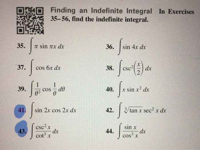 Solved Finding an Indefinite Integral In Exercises 35–56, | Chegg.com