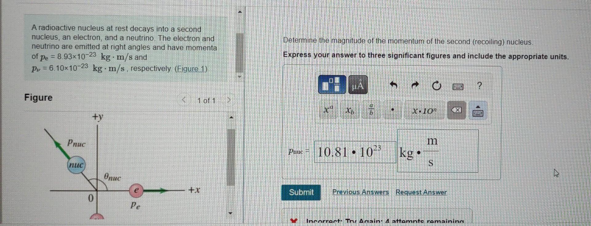 Solved A radioactive nucleus at rest decays into a second | Chegg.com