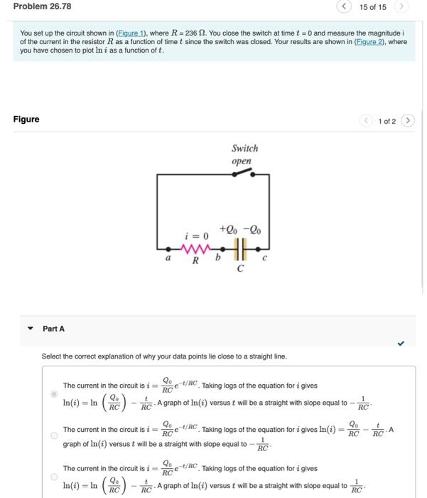 Solved You set up the circuit shown in (Eigure 1), where | Chegg.com