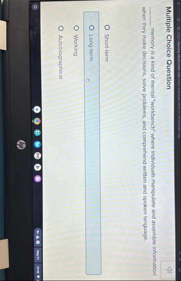 Solved Multiple Choice Question ﻿memory is a kind of mental | Chegg.com