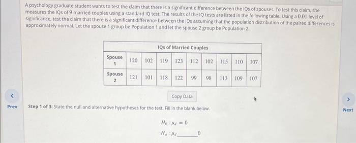 Solved A psychology graduate student wants to test the claim | Chegg.com