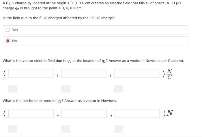Solved A 6 μC charge q₁ located at the origin cm | Chegg.com