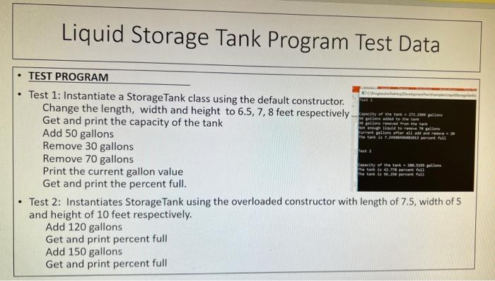 Solved Liquid Storage Tank Program (4 Slides) This project | Chegg.com