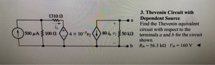 Solved 1310 12 3. Thevenin Circuit with Dependent Source | Chegg.com