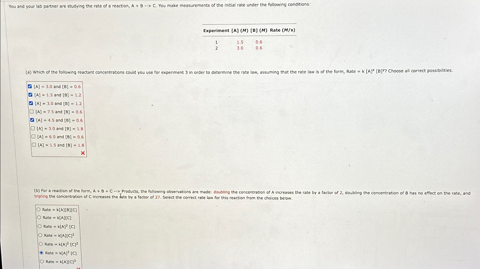 Solved You and your lab partner are studying the rate of a | Chegg.com
