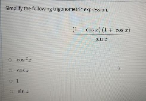 Solved Simplify the following trigonometric | Chegg.com