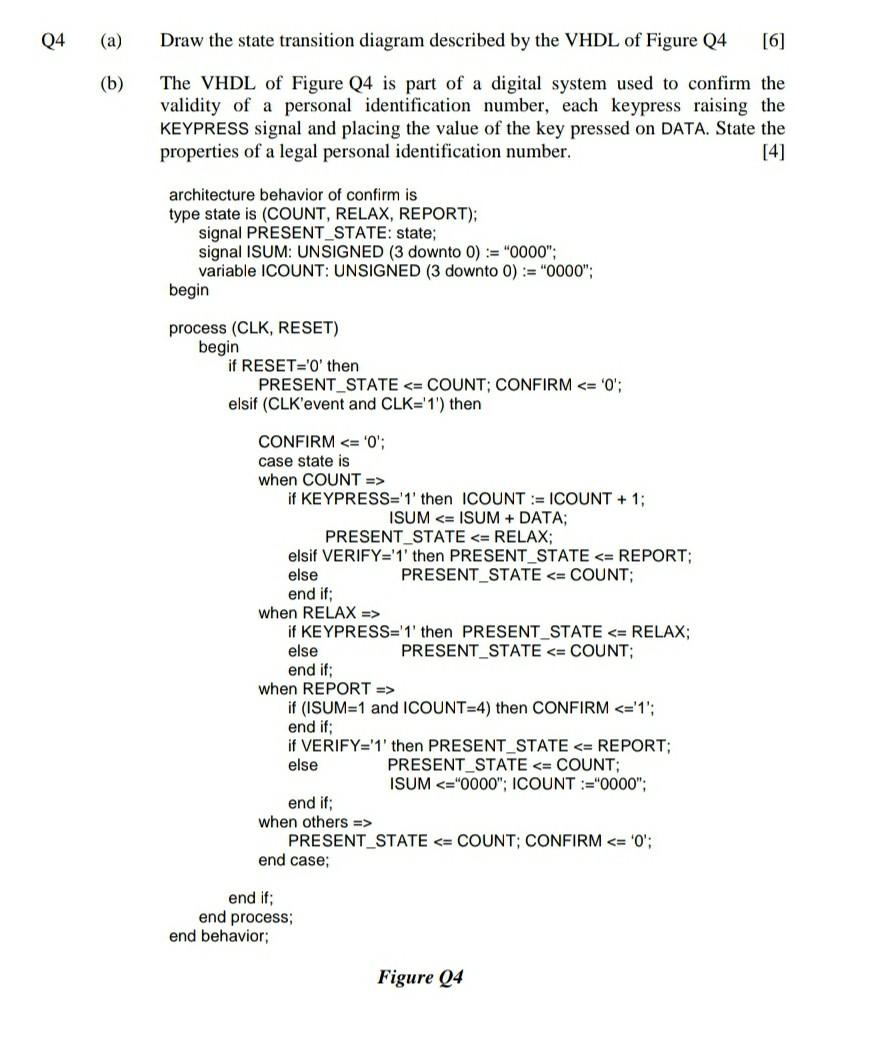 Solved 04 (a) Draw the state transition diagram described by | Chegg.com