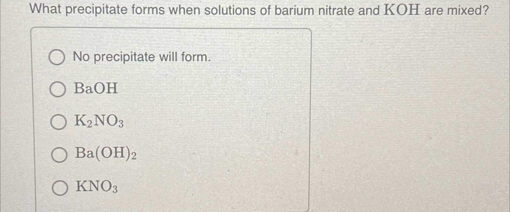 Solved What precipitate forms when solutions of barium | Chegg.com
