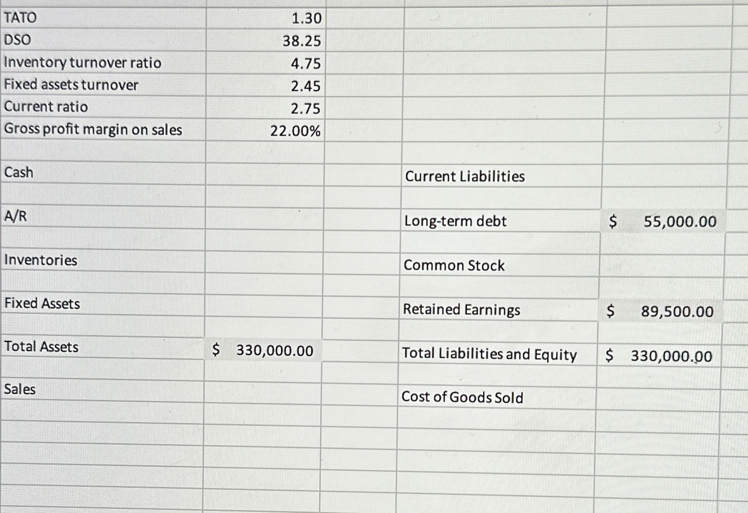 \table[[TATO,1.30],[DSO,38.25],[Inventory turnover | Chegg.com