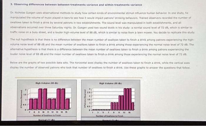 Solved 3. Observing differences between between-treatments | Chegg.com