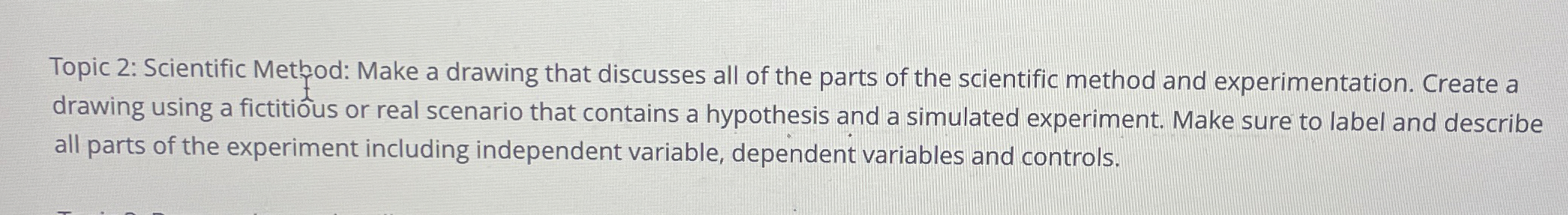 Solved Topic 2: Scientific Method: Make a drawing that | Chegg.com