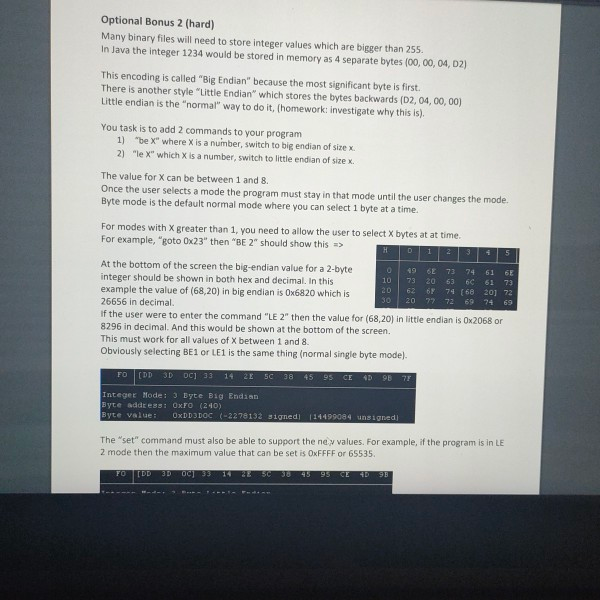 Solved 1GB = 20 Task 1 Create a class HexEditor and create a | Chegg.com