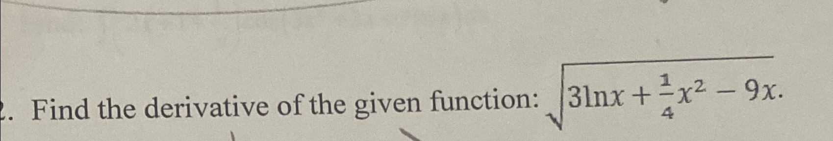 Solved Find the derivative of the given function: | Chegg.com