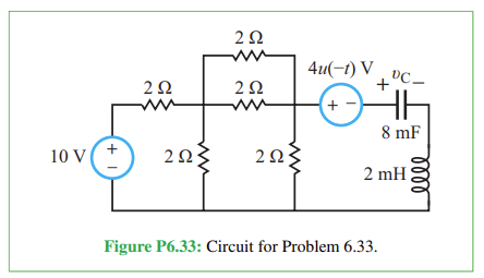 Solved (6.33) ﻿Find Vc(t) ﻿for t>=0 ﻿in the circuit in Fig. | Chegg.com