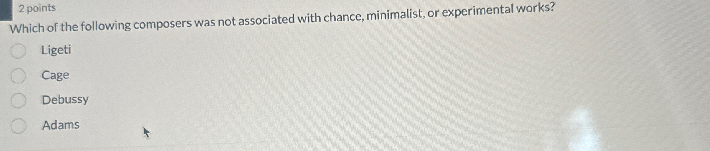Solved 2 pointsWhich of the following composers was not | Chegg.com Solved 2 pointsWhich of the following composers was not | Chegg.com