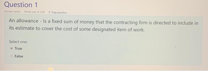 Solved An allowance - Is a fixed sum of money that the | Chegg.com