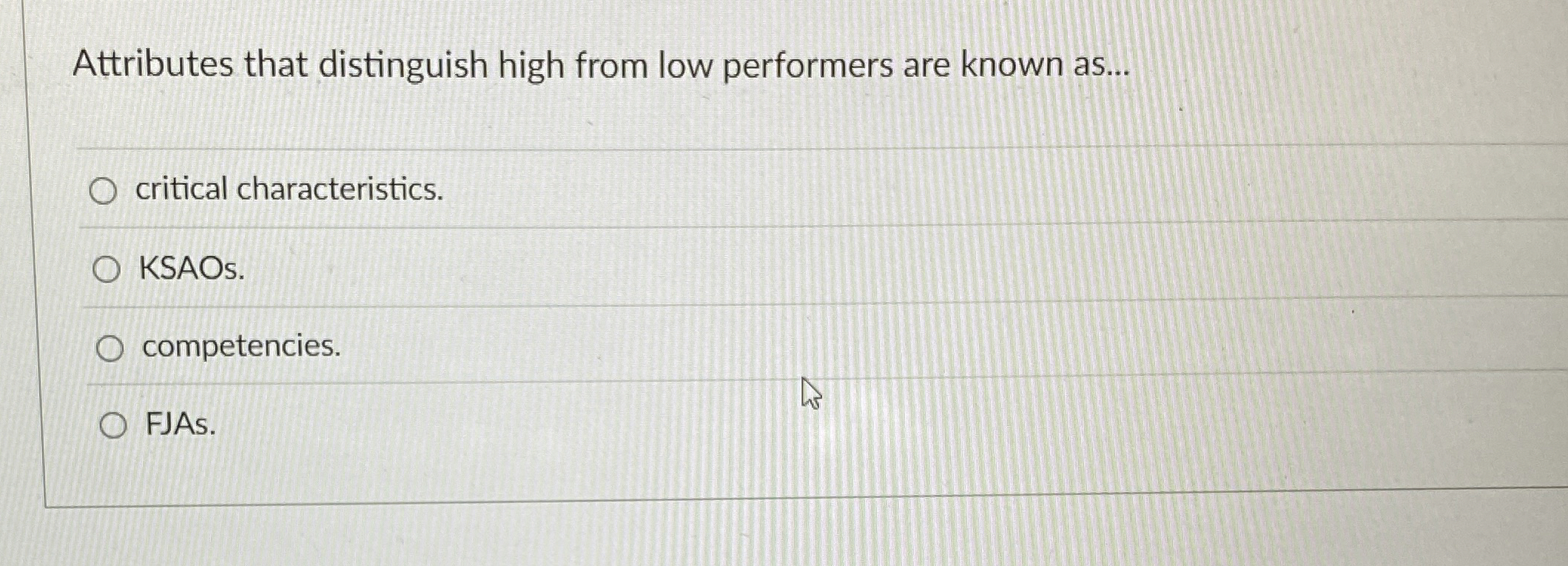 Solved Attributes that distinguish high from low performers | Chegg.com
