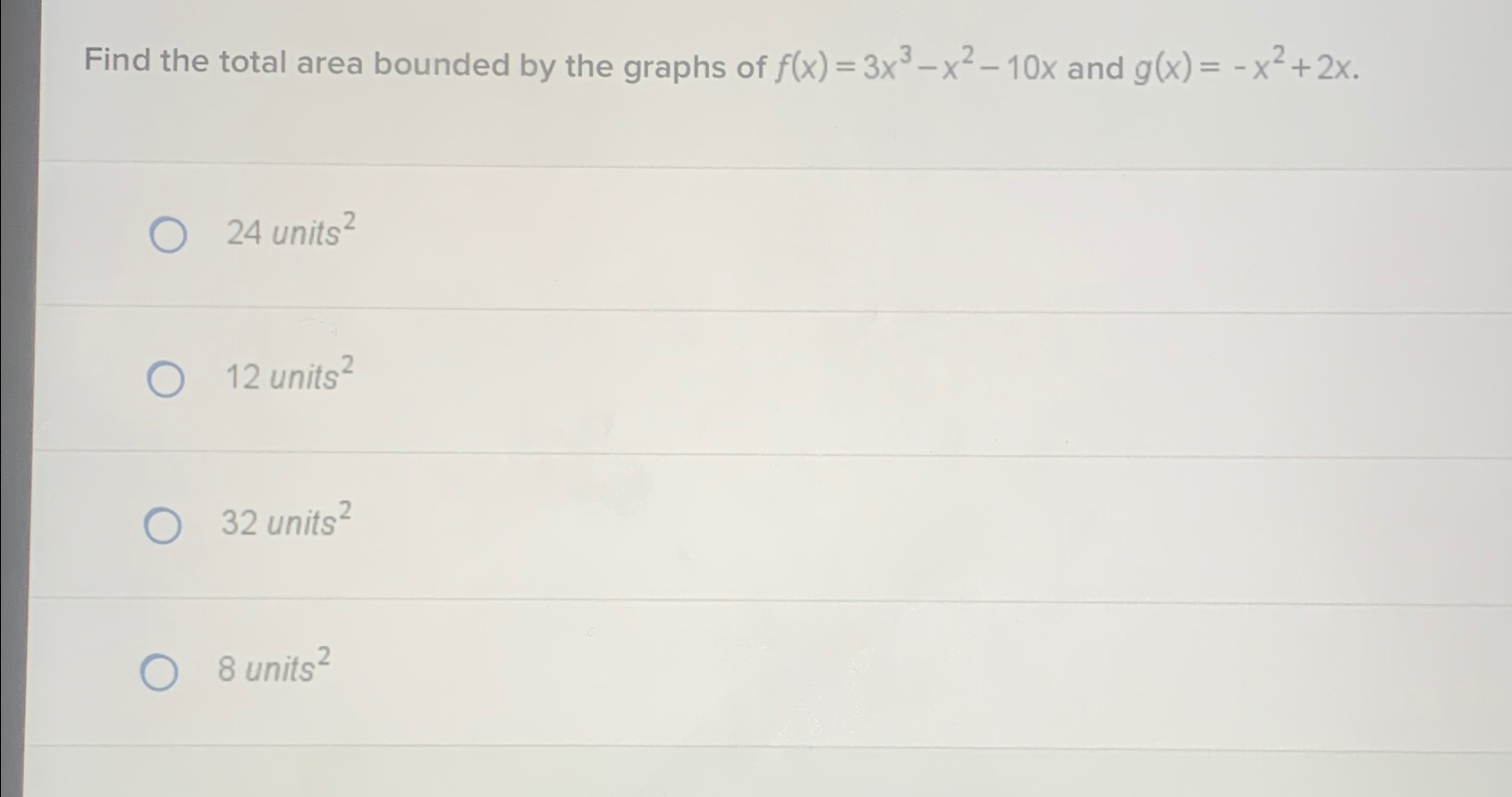 Solved Find the total area bounded by the graphs of | Chegg.com