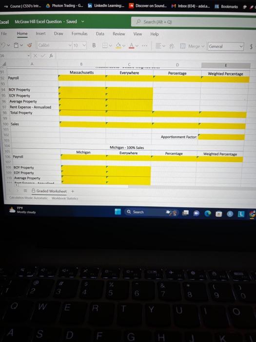 Excel McGraw Hill Excel Question - Saved File Home | Chegg.com