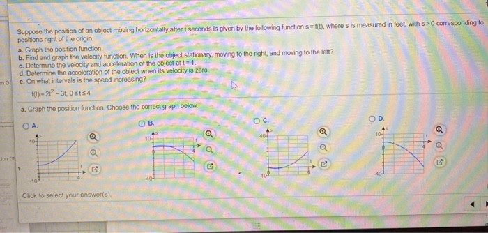 Solved Suppose the position of an object moving horizontally | Chegg.com