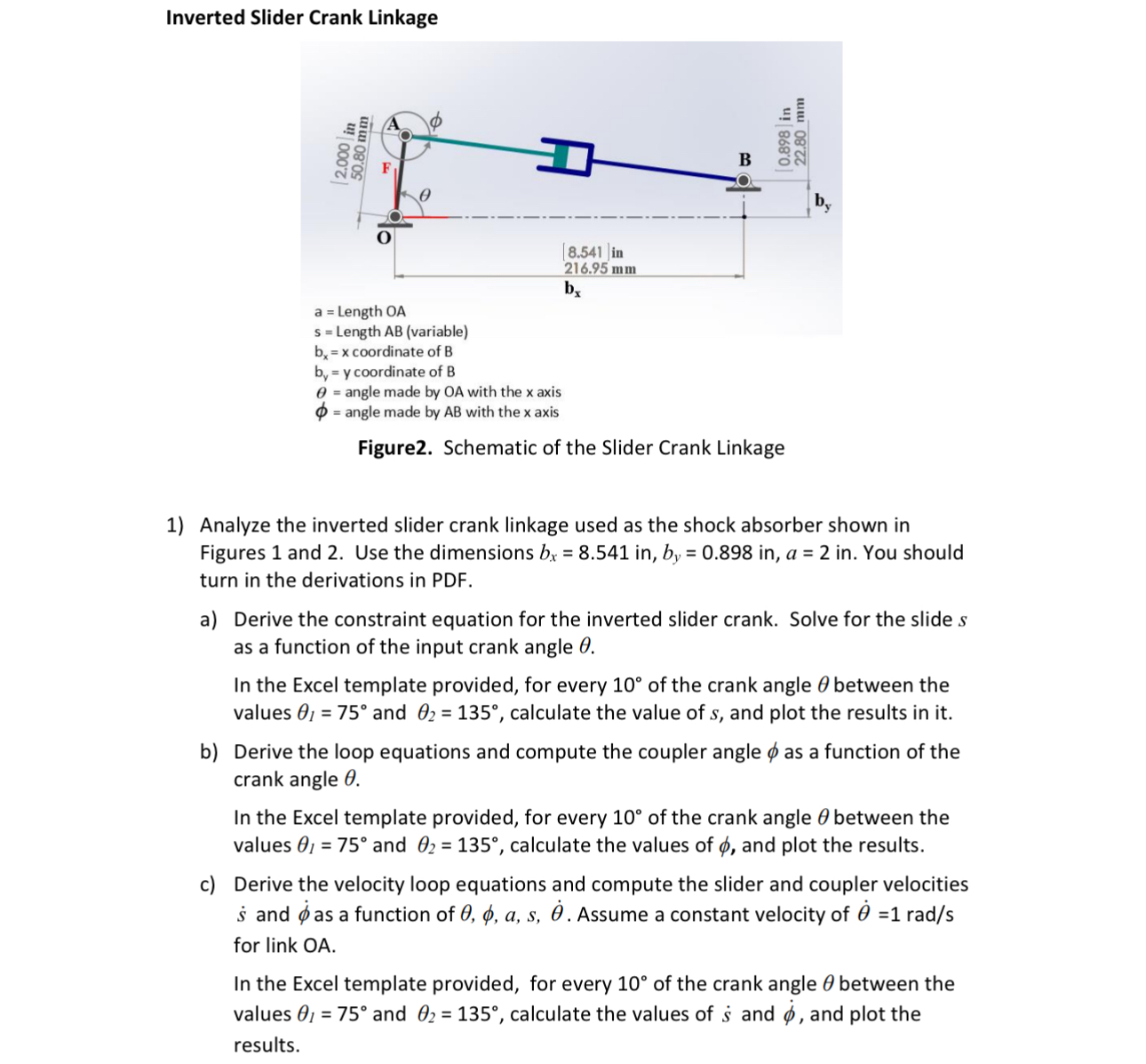 Solved Inverted Slider Crank Linkagebx=x ﻿coordinate | Chegg.com