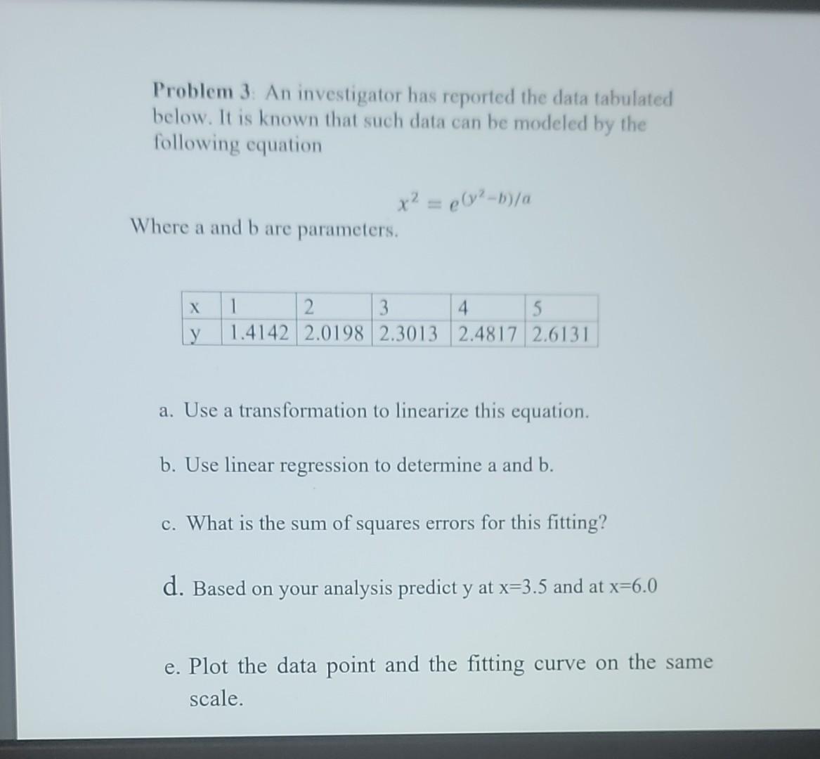Solved Problem 3: An investigator has reported the data | Chegg.com