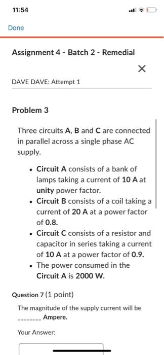Solved Three circuits A, B and C are connected in parallel | Chegg.com