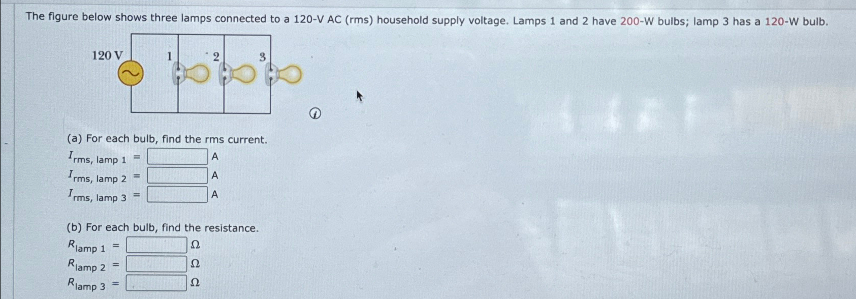 The figure below shows three lamps connected to a | Chegg.com