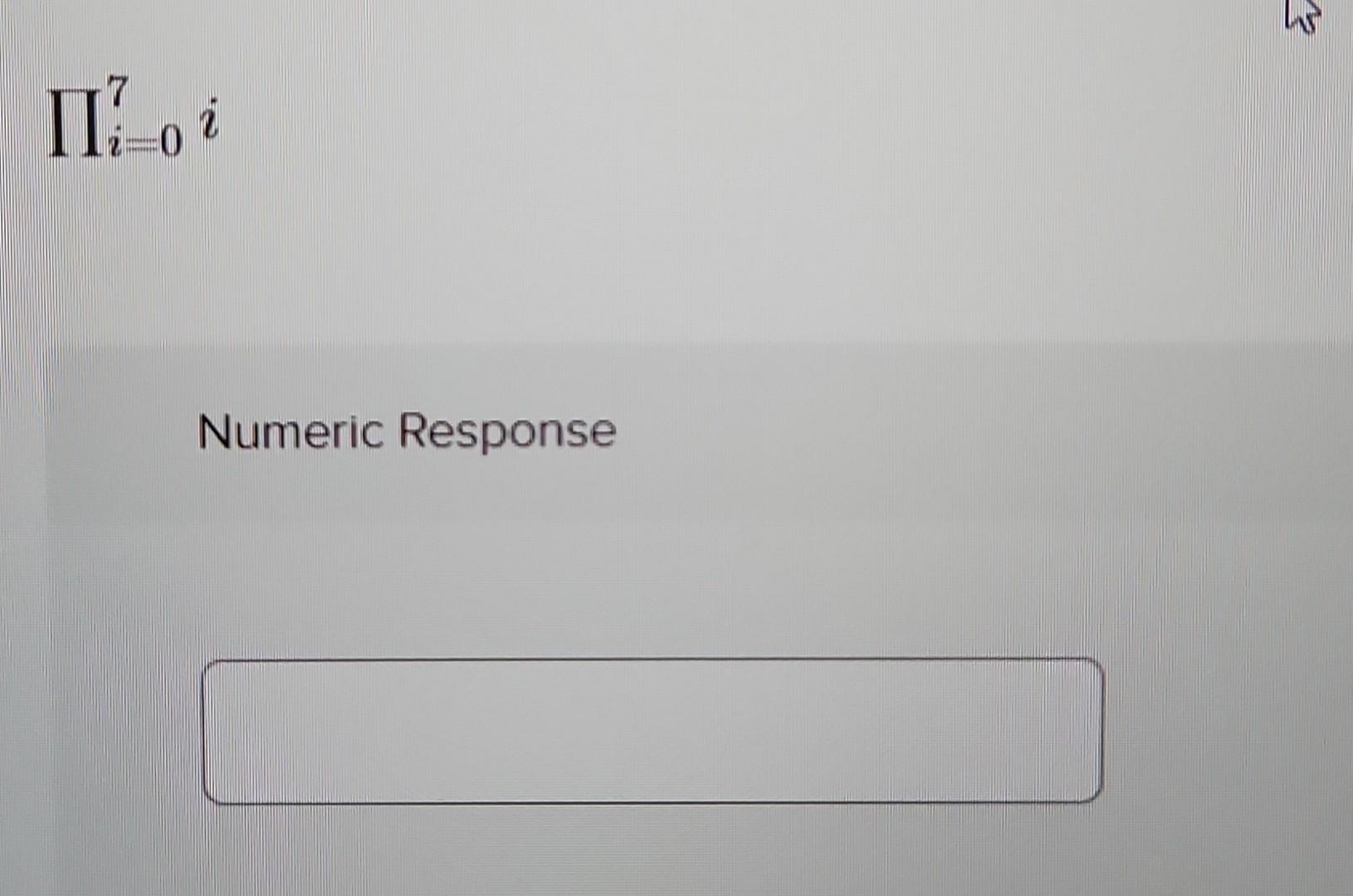 Solved ∏i07i Numeric Response 