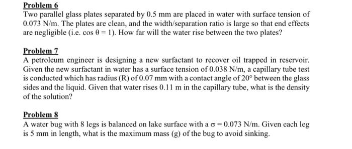 Solved Problem 6 Two parallel glass plates separated by 0.5 | Chegg.com
