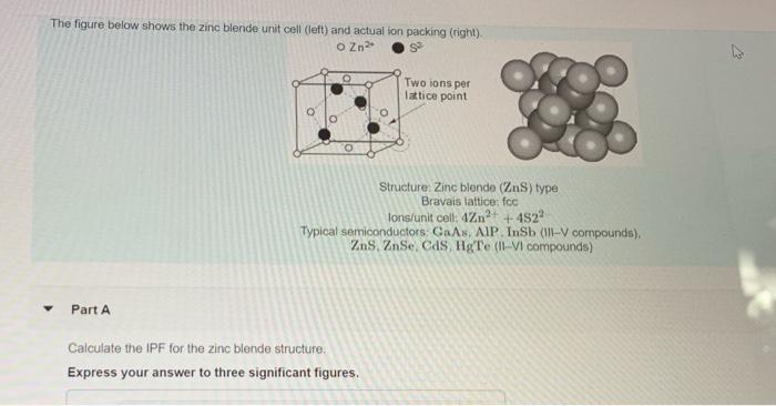 Solved The Figure Below Shows The Zinc Blende Unit Cell