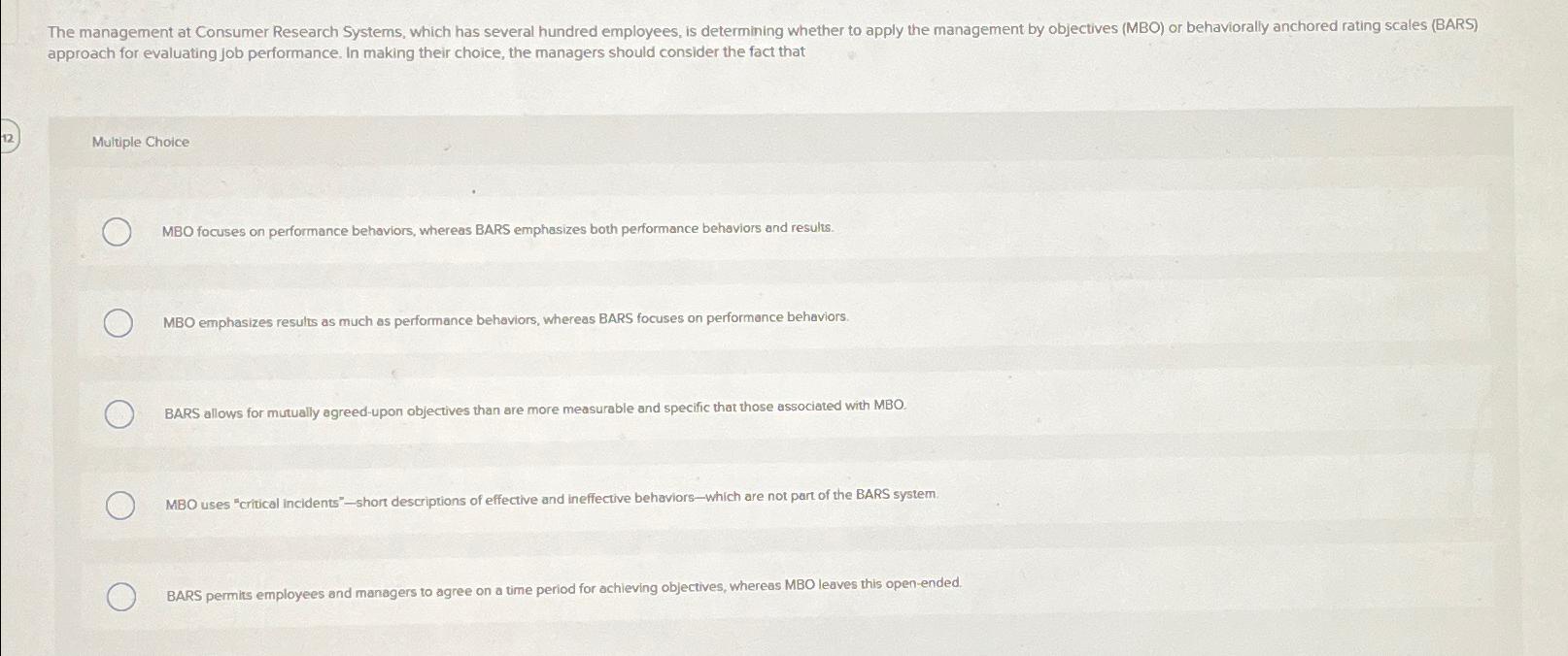 Solved approach for evaluating job performance. In making | Chegg.com